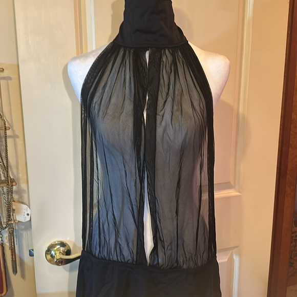 Body Rage | Dresses | Club Wear Collar Ties Around Neck Sheer Material ...